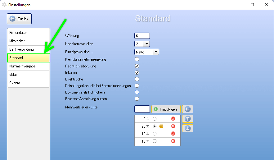 KingBill - alle Einstellungen zu Ihrem Unternehmen!