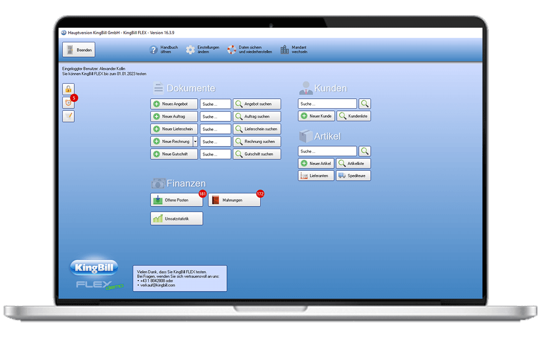 KingBill FLEX 🥇 Angebote und Rechnungen erstellen