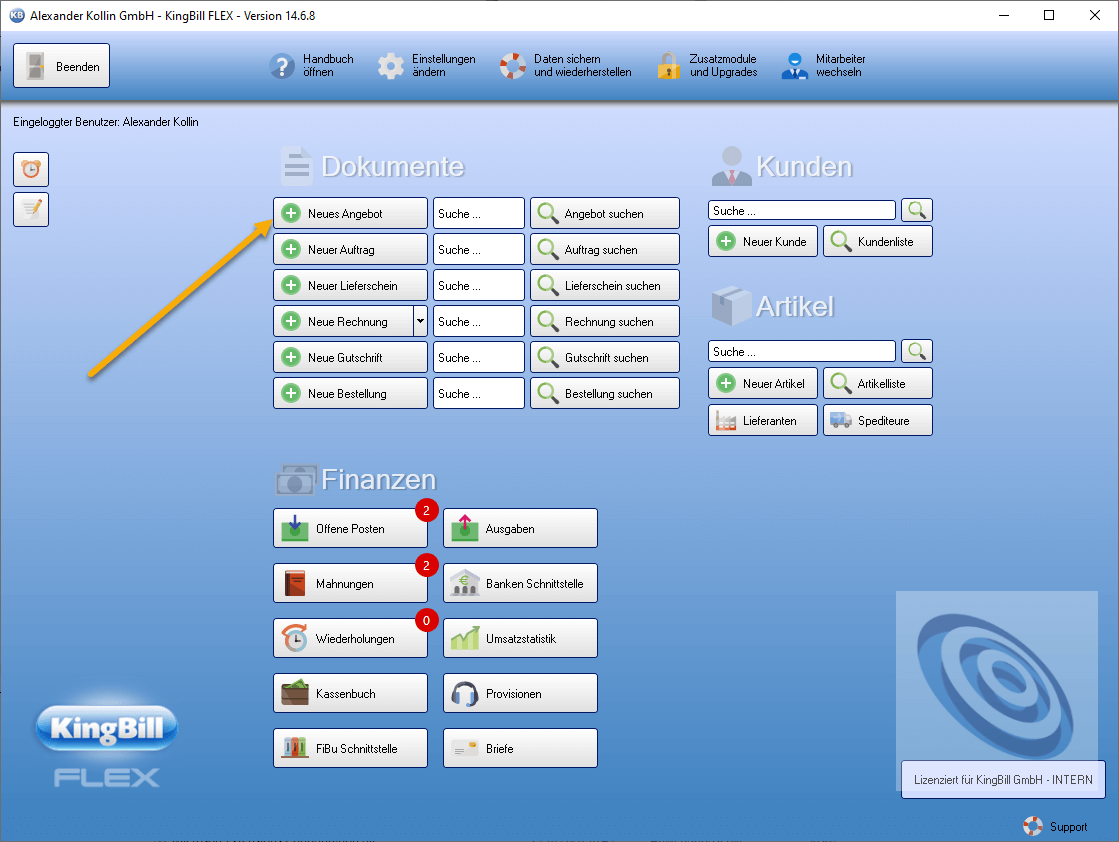 Angebote erstellen mit KingBill 🥇
